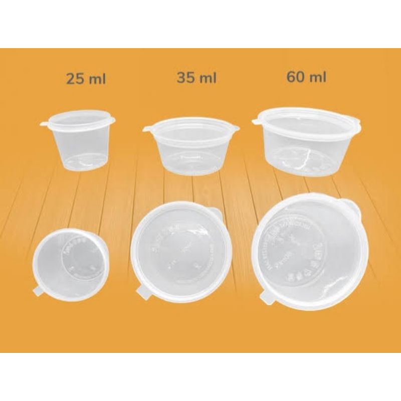 Jual cup saus / wadah saus / thinwall saus 25 ml, 35 ml & 60 ml isi 50 ...