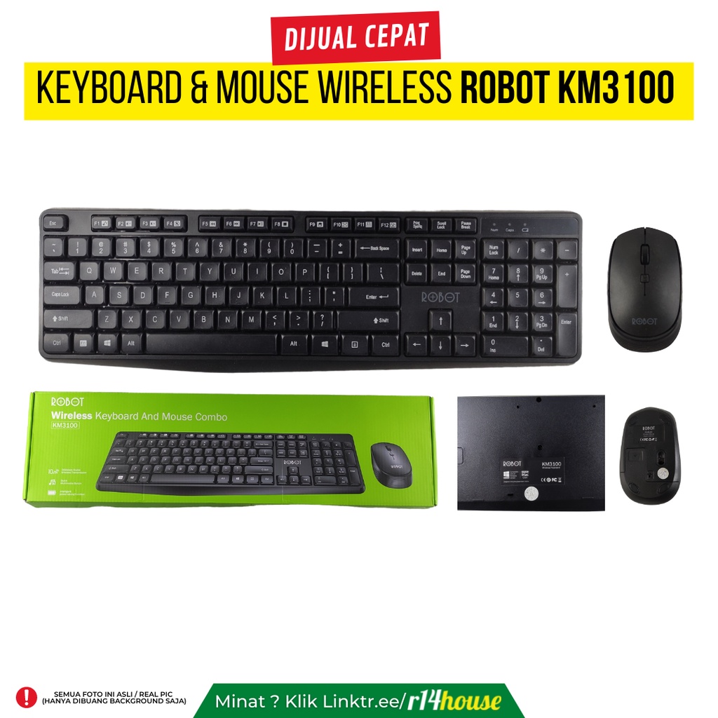 Jual KEYBOARD & MOUSE WIRELESS ROBOT KM3100 | Shopee Indonesia