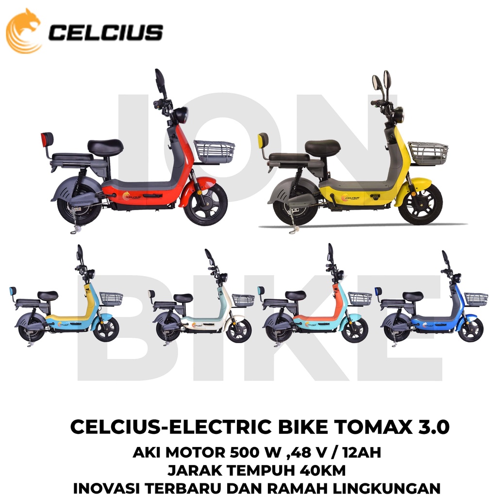 Jual Sepeda Listrik Celcius Tomax 3.0 500W 48V 12AH Terbaru Elektrik ...