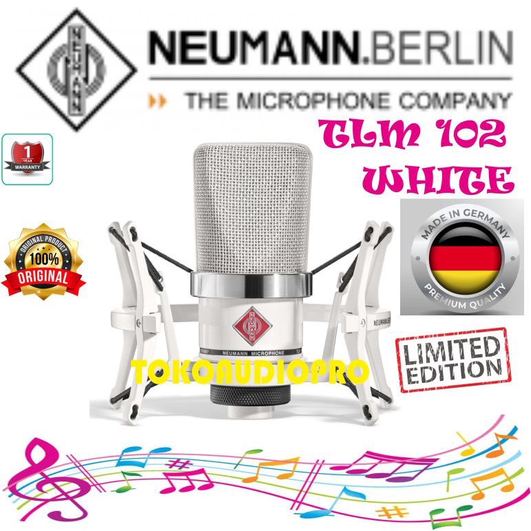 Jual Neumann TLM-102 White Limited Edition Microphone TLM102 Studio Set ...