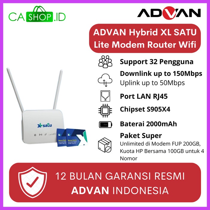 Jual Advan XL SATU Lite Internet Rumah Unlimited Kuota Modem Router ...
