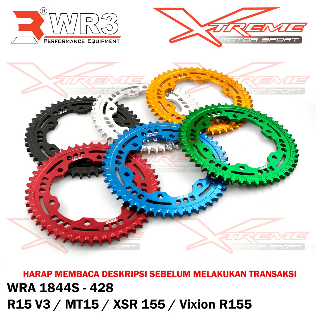 Jual Gear Belakang WR3 Yamaha R15 V3 MT15 XSR 155 Vixion R 155 WRA 1844 ...