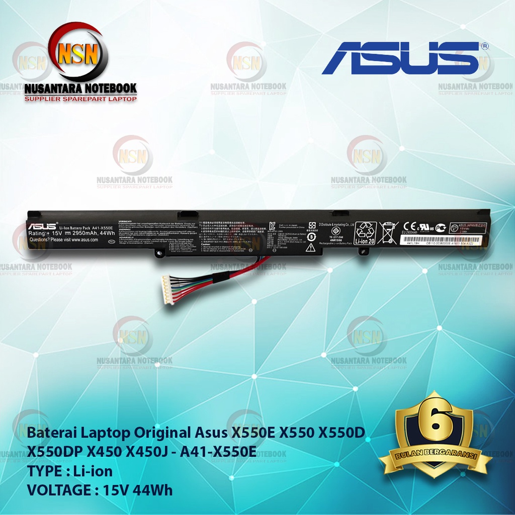 Jual Baterai Original ASUS X550E X550 X550D X550DP X450 X450J A41-X550E ...