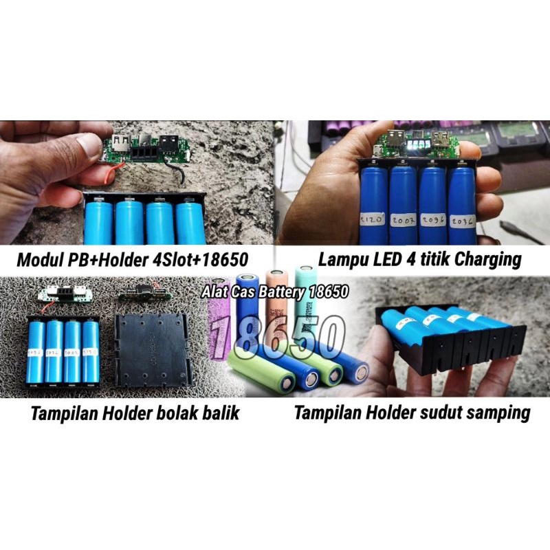Jual Modul Holder + Battery 18650 2000 mAh 4 pcs | Shopee Indonesia