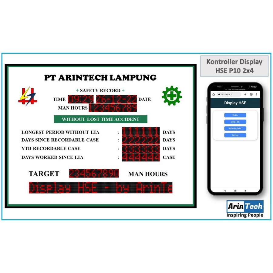 Jual Kontroller Display HSE Wifi - HSE Performance Board - Safety Board ...