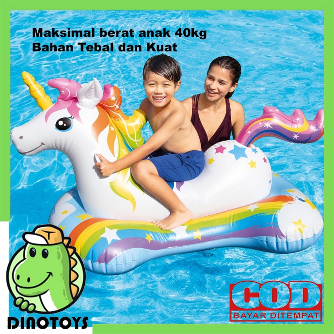 Jual DINOTOYS INTEX 57552 Floaties Magical Unicorn Ride On 163x86cm Big ...