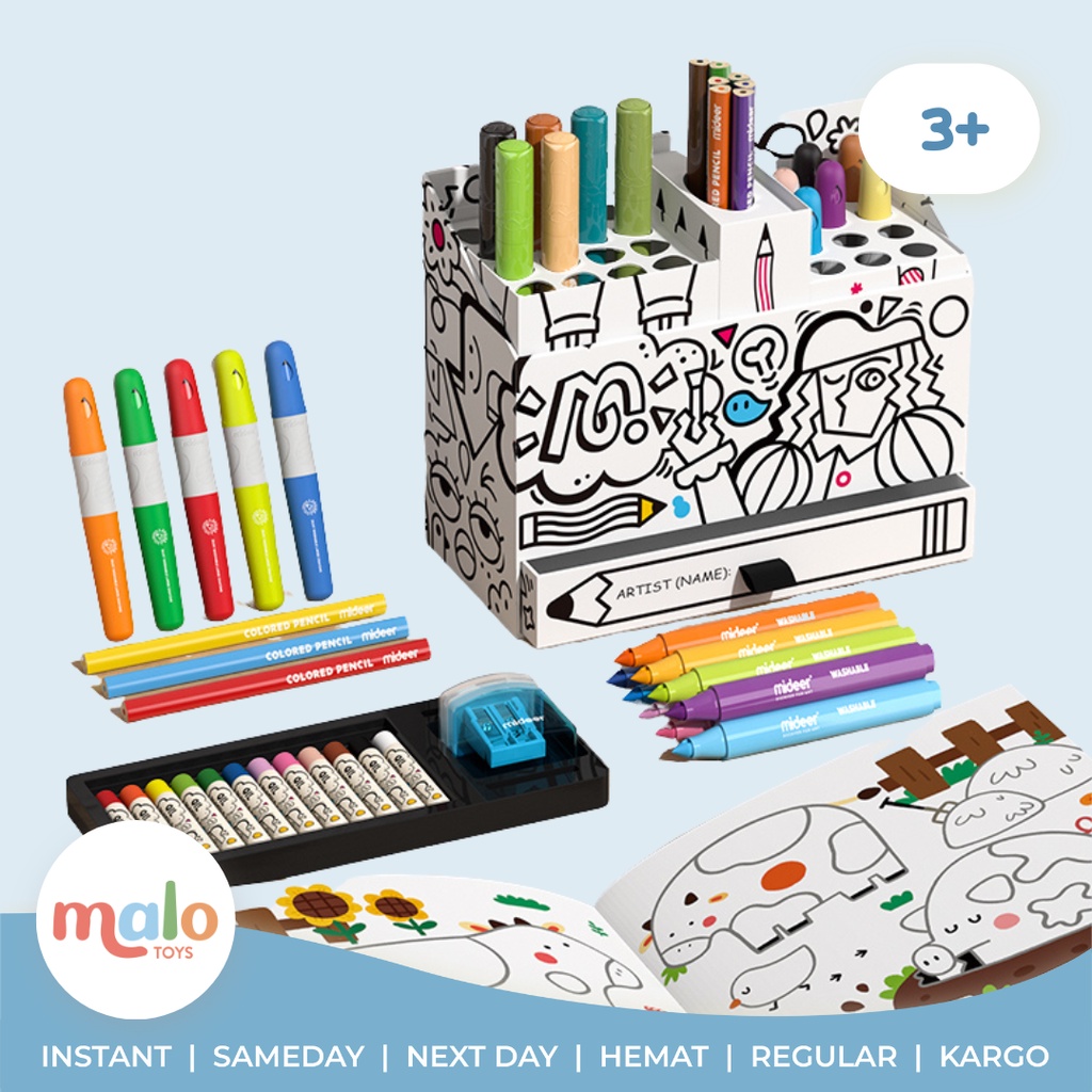 Jual MALOTOYS - Mideer Artist's Box 4in1 4 in 1 Coloring Set Artists ...