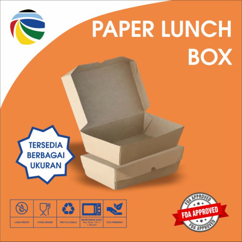 Jual PAPER LUNCH BOX | KOTAK MAKANAN | VARIAN UKURAN | KOTAK NASI ...