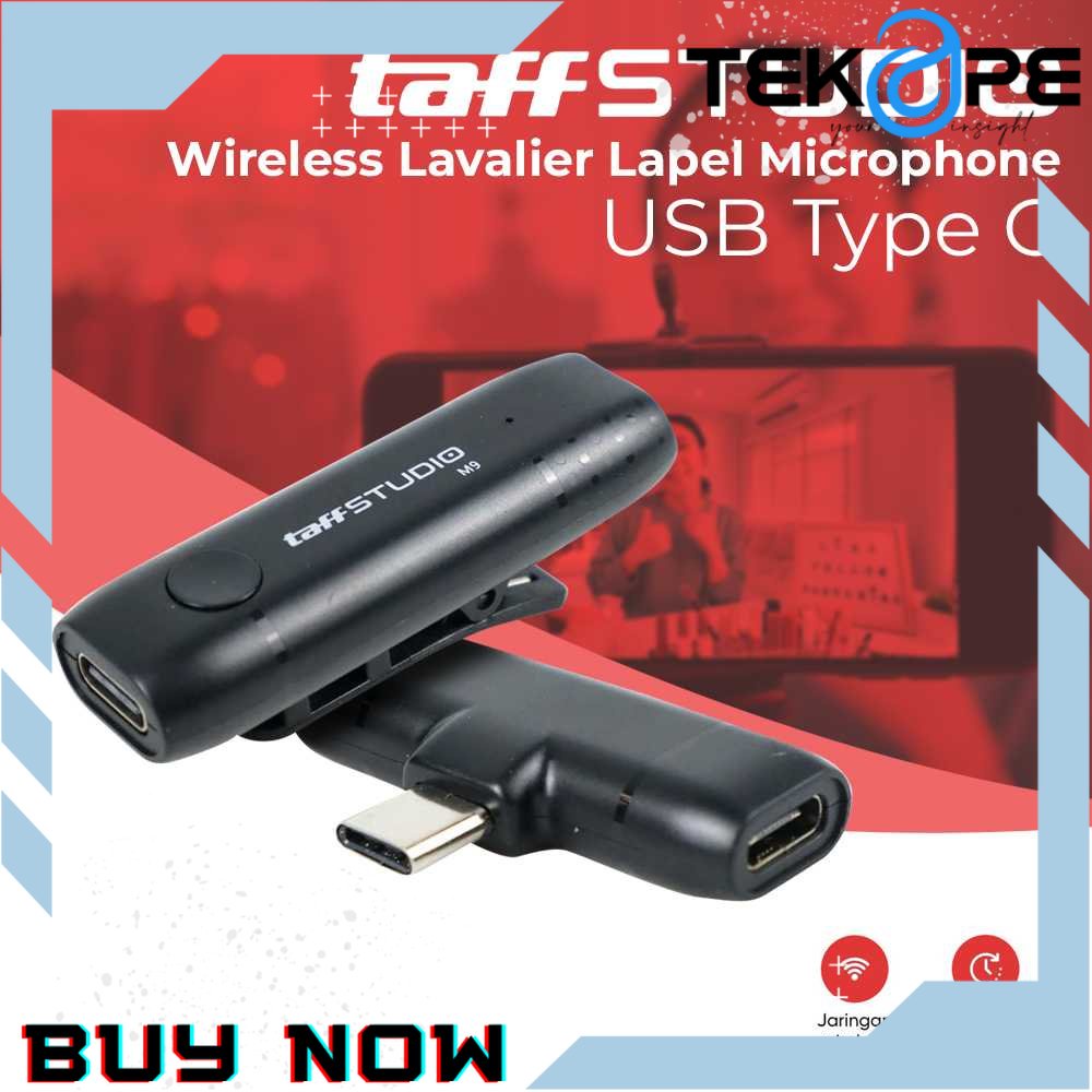 Jual TaffSTUDIO Wireless Lavalier Lapel Microphone Live USB Type C - M9 ...