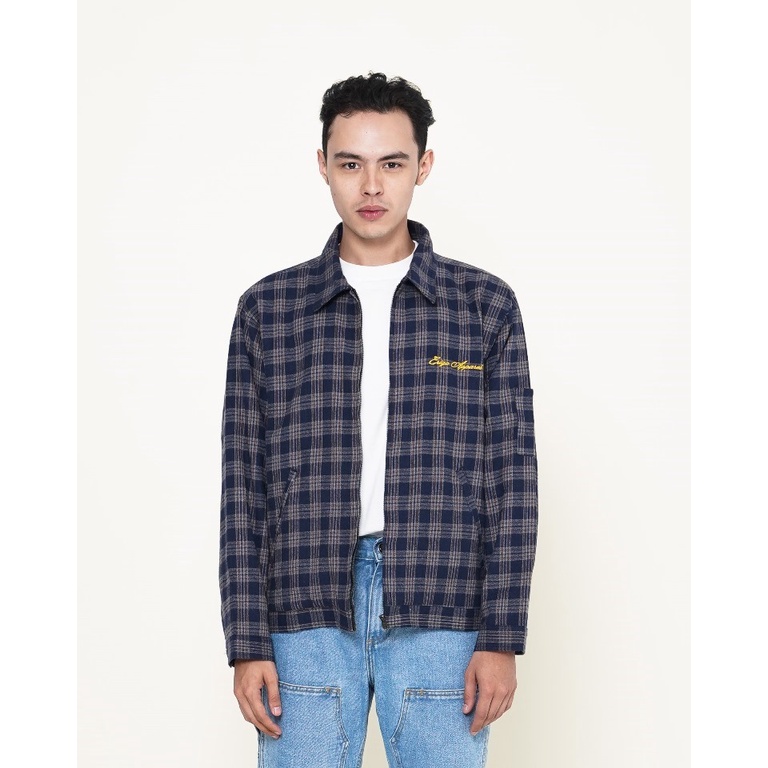 Jual Erigo Work Wear Flannel Hallen Navy | Shopee Indonesia