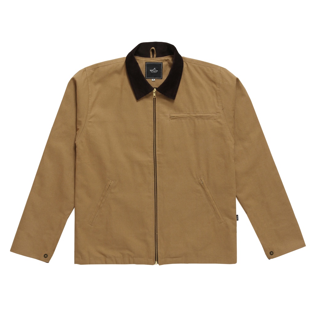 Jual CLEO BROWN WORK JACKET - JACKET ZIPPER WORK JACKET | Shopee Indonesia