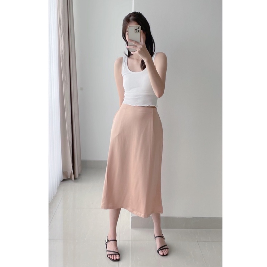 Jual SOMI | MISO SKIRT | Rok Wanita | Premium Midi Skirt Silk Satin ...