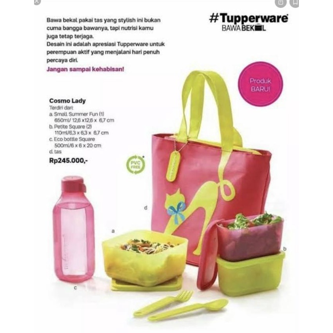 Jual TUPPERWARE Tas bawa bekal Tupperware Cosmo Lady set - Pink [A09 ...