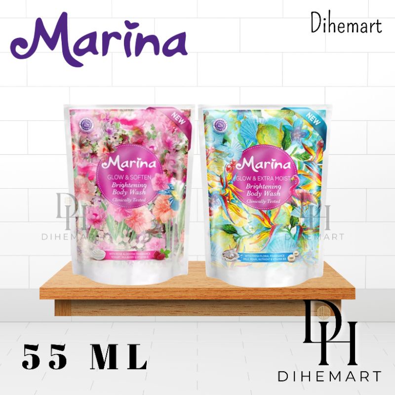 Jual Marina Brightening Body Wash Glow & Soften | Fresh Sparkle 55ml | Shopee Indonesia