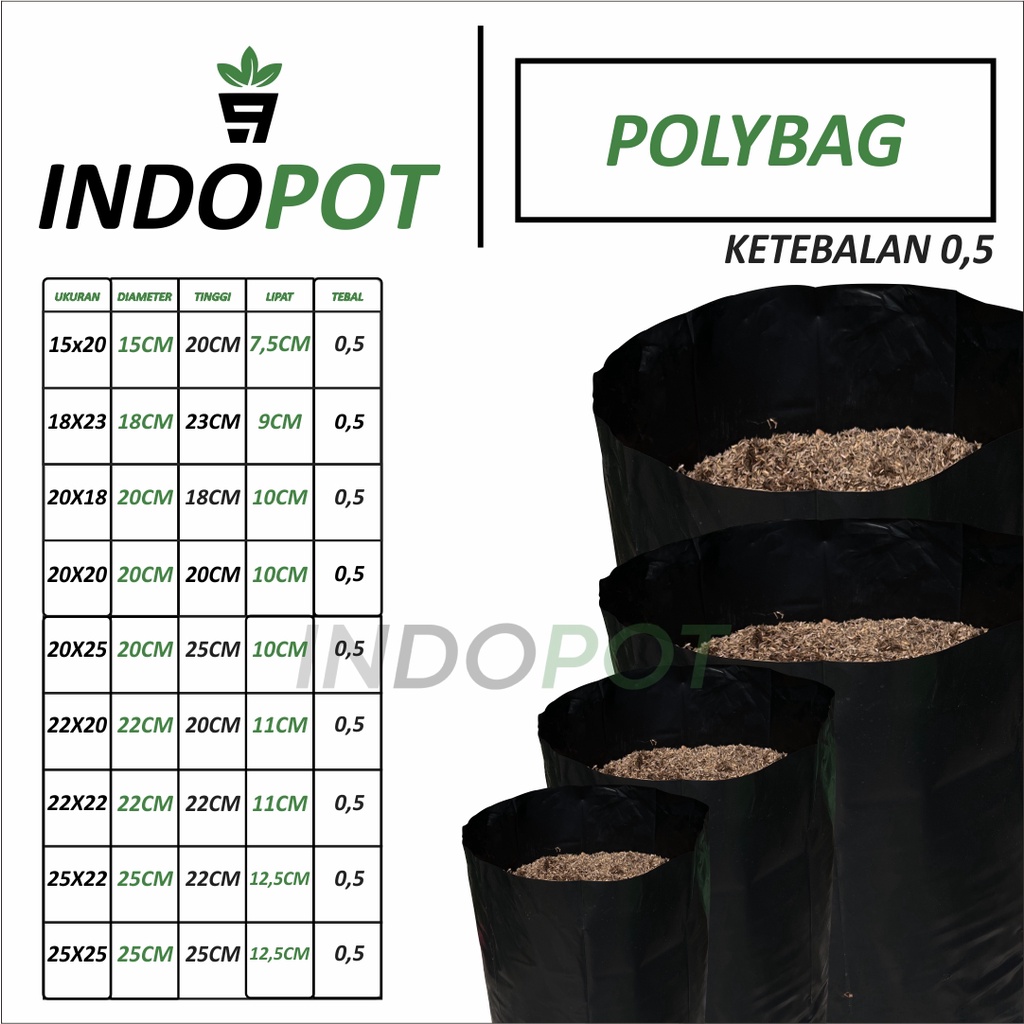 Jual Polybag Tebal Ukuran Tanggung Polybag Tebal 0,5mm | Shopee Indonesia