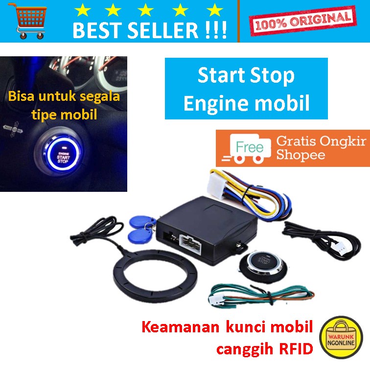 Jual tombol Start stop engine System Keyless RFID - mobil avanza calya agya xenia kijang jazz ...