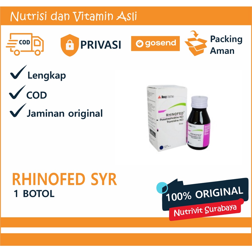 Jual Rhinofed Sirup 60 ml Obat Pilek Hidung Tersumbat | Shopee Indonesia