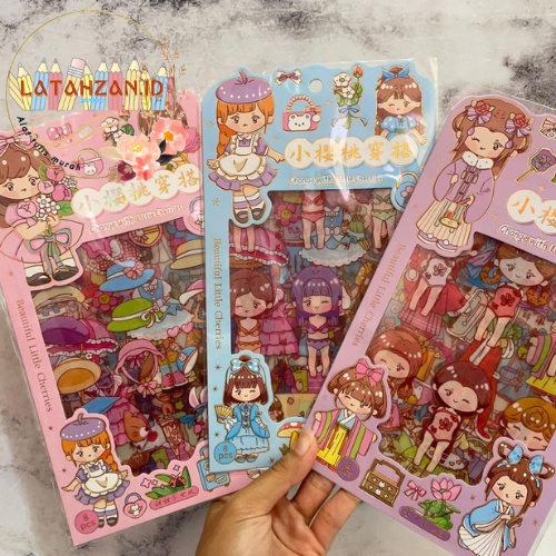 Jual Paket Stiker isi 6 Lembar Karakter Anti Air Stiker Viral Kode CYF ...