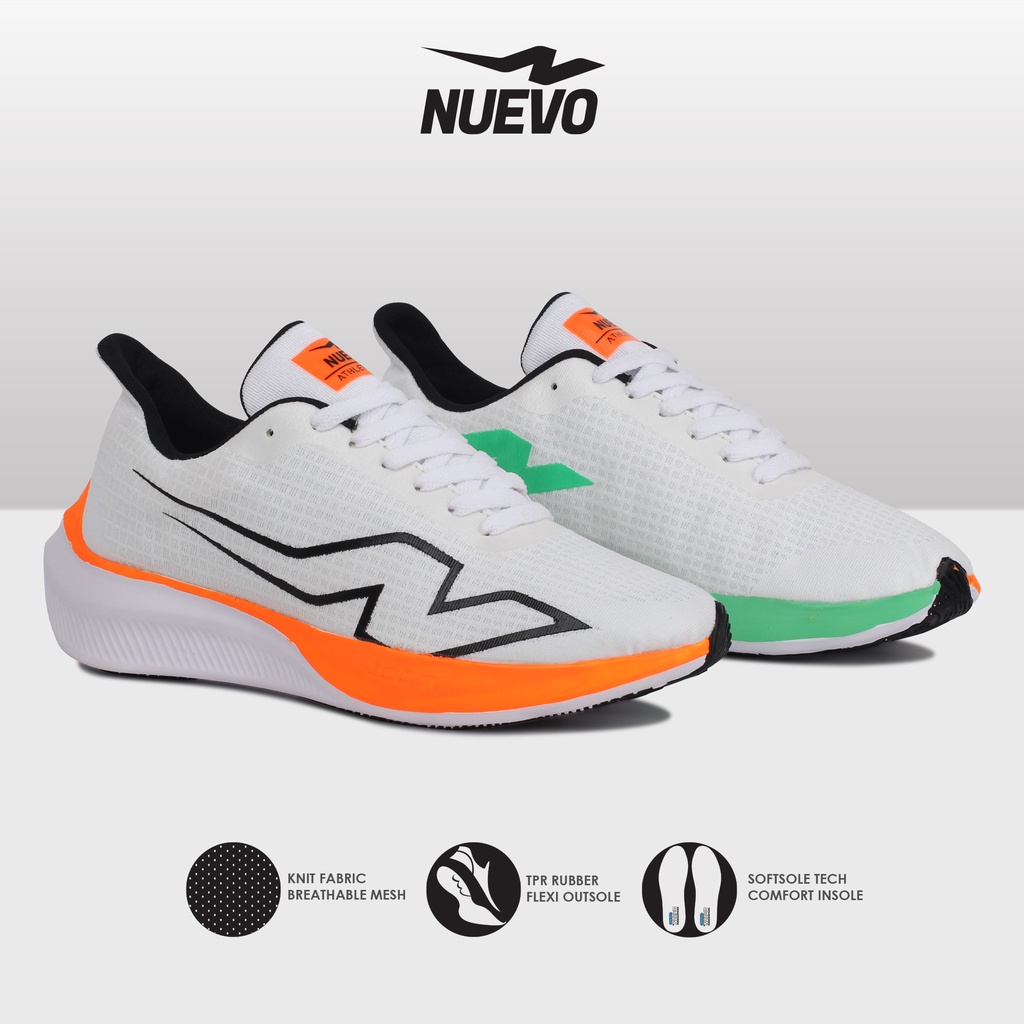 Jual NUEVO - Athletiouz White Orange | Sepatu Olahraga Pria | Sepatu ...