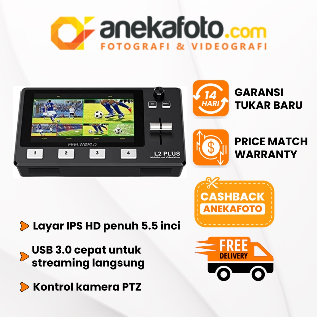 Jual Feelworld L2 Plus L2+ Multi Camera Video Mixer Switcher 55 Inch ...