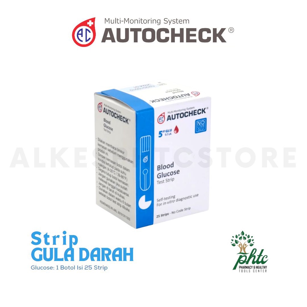 Jual AUTOCHECK Glucose Strip Gula Darah 25 Strip l Refill Auto check ...