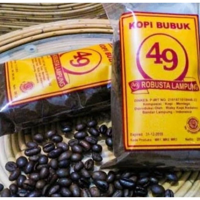 Jual Kopi Bubuk Robusta Cap 49 Asli Khas Lampung 200 Gram | Shopee ...