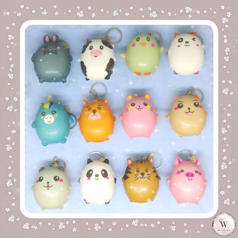 Jual Keychain Squishy Colorful Cute Animals Pets / Gantungan Kunci ...