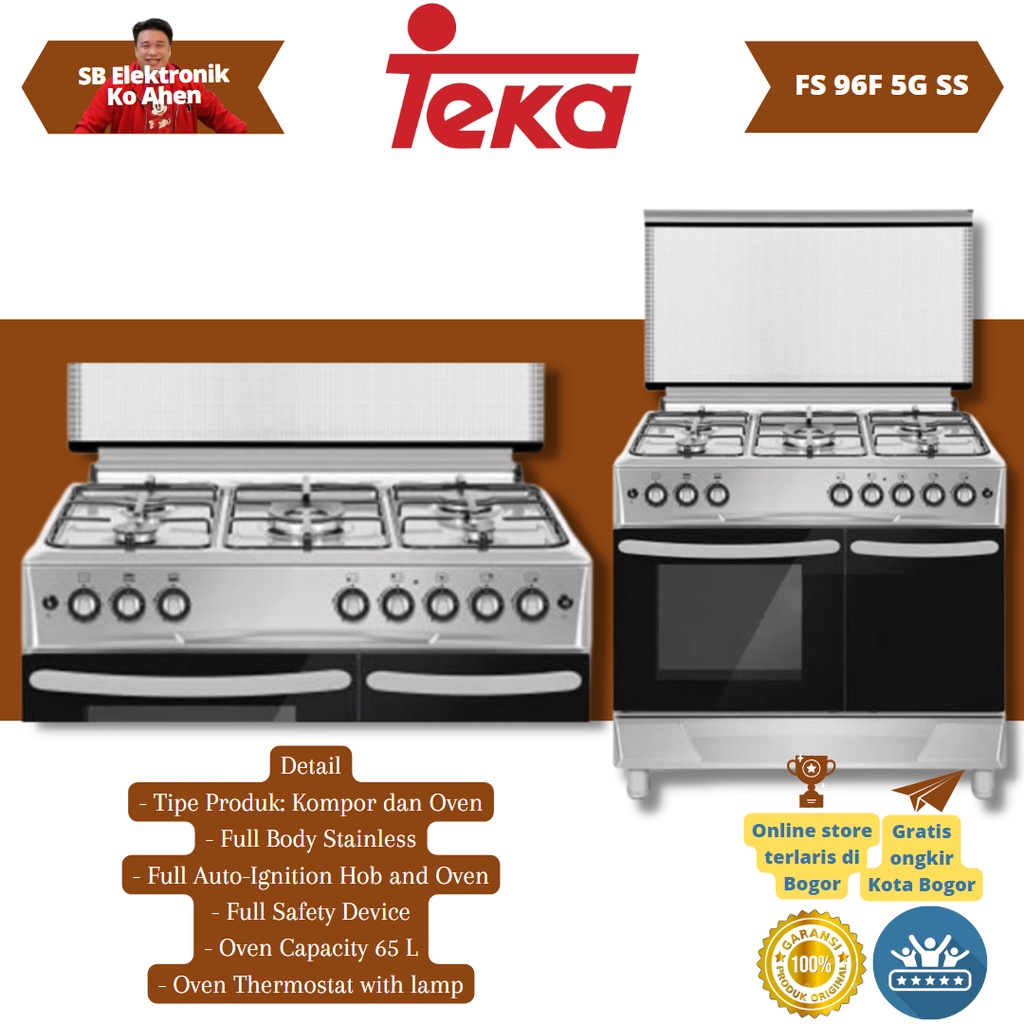 Jual Freestanding Cooker TEKA FS 96F 5G SS- Kompor Oven Free Standing ...