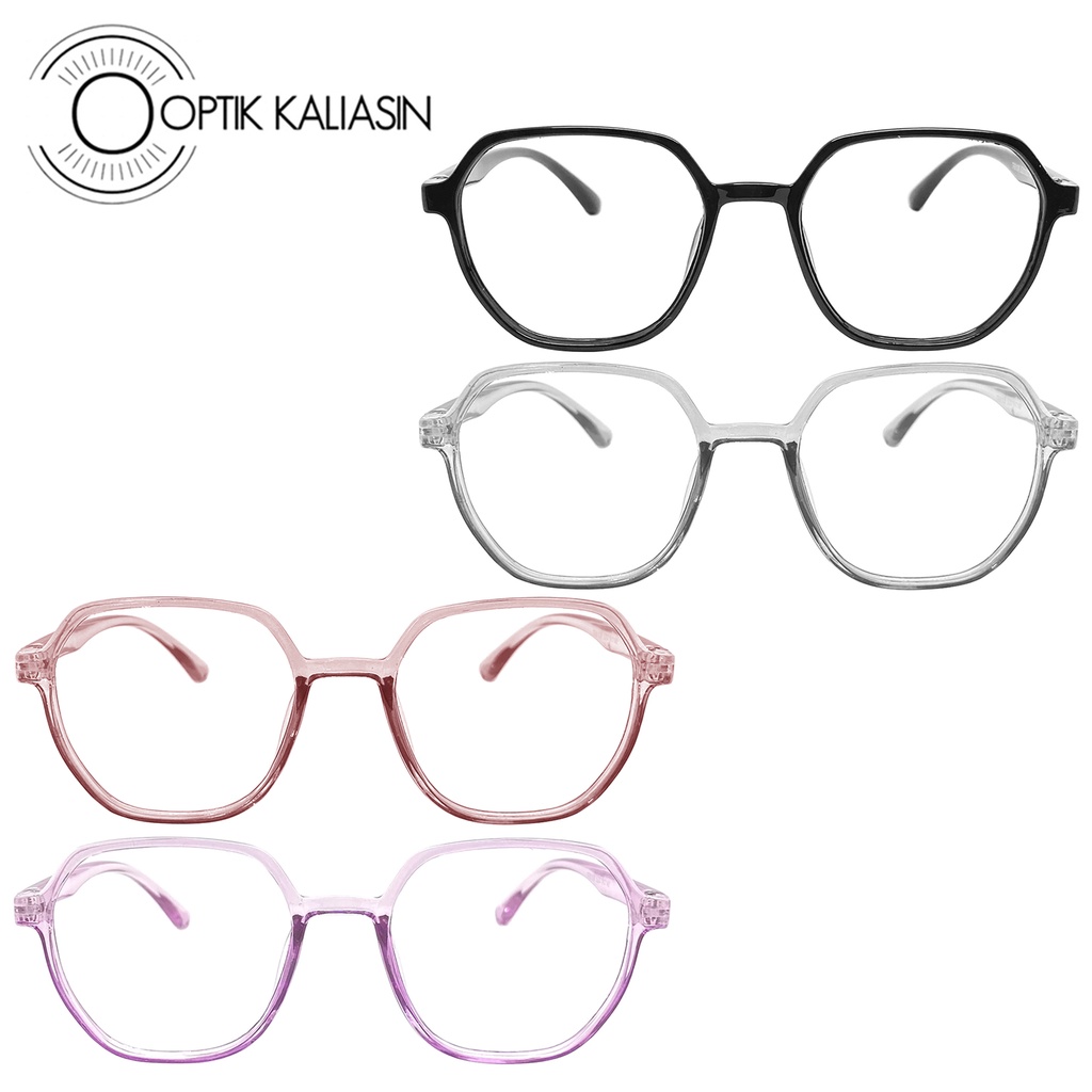 Jual OPTIK KALIASIN - Frame kacamata bulat kotak segi enam korea lentur TR90 minus anti radiasi ...