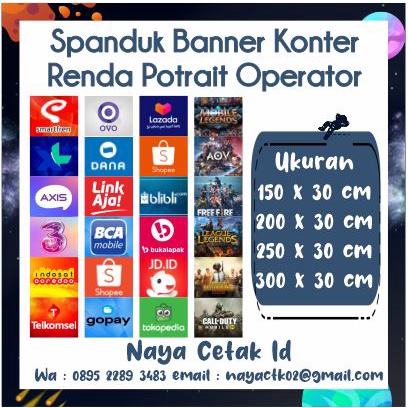 Jual Spanduk banner konter renda potrait provider murah | Shopee Indonesia