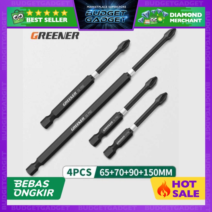 Jual Mato Greener Kepala Mata Obeng Magnetic Screwdriver Bit 65 70 90 ...