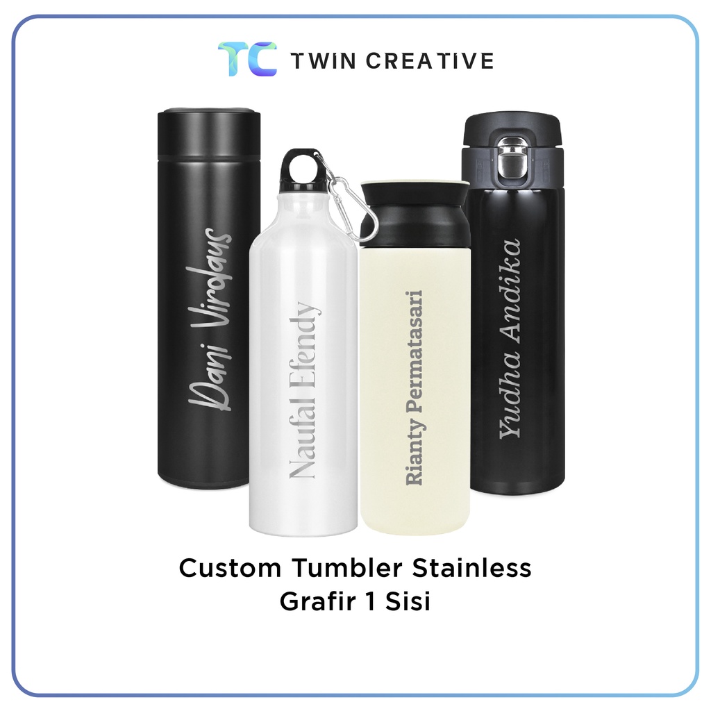 Jual Custom Nama / Logo Botol Minum Termos Stainless 500ml - Jenis ...