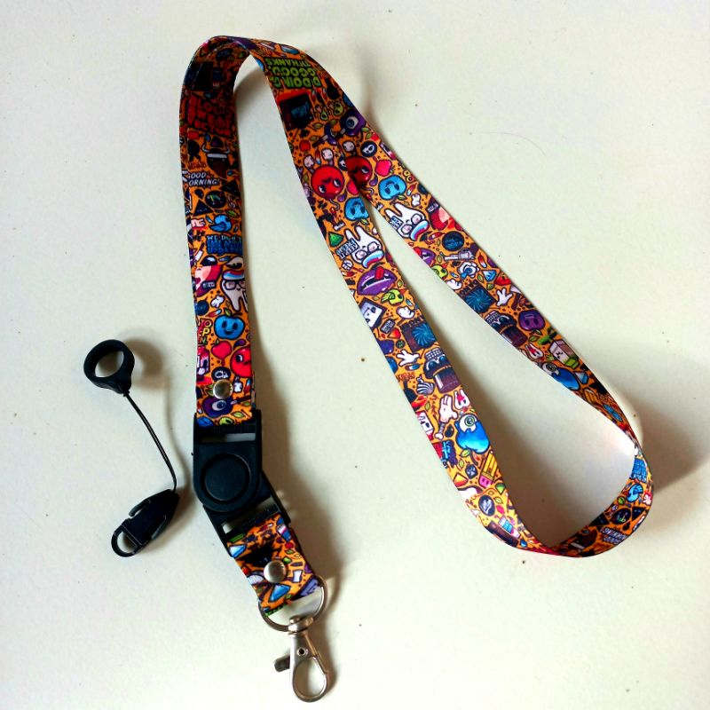 Jual Lanyard DoDle Coklat REAL PICTURE Real Picture Tali Gantungan Id ...
