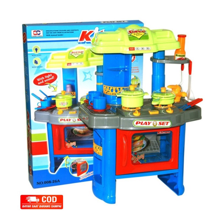 Jual Mainan anak Kitchen Play Set 008-26A Biru | Shopee Indonesia