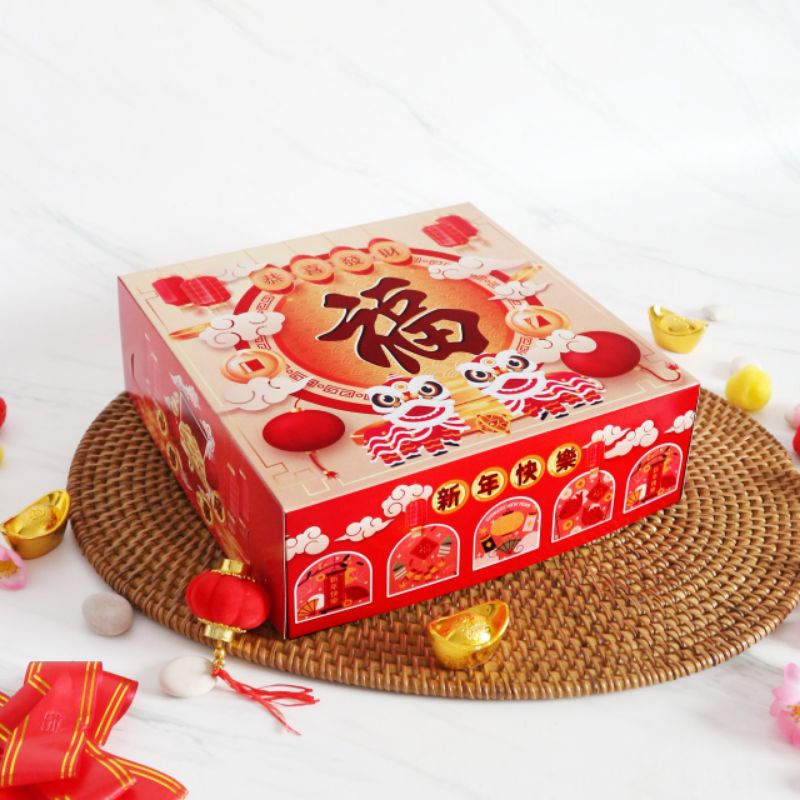 Jual Box Imlek 20x20x7,5 cm Dus Kotak Kue Imlek CNY Sincia Packaging ...