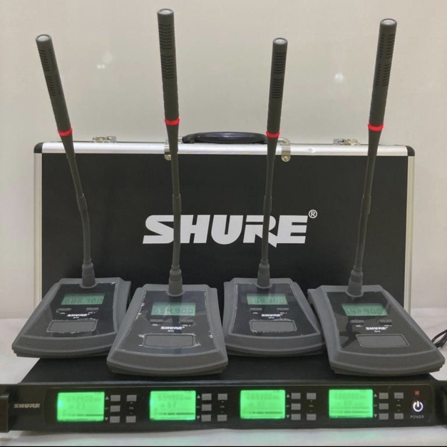 Jual Mic Waerles Conference Podium Shure SH4 (4 bh mic meja panggilan ...