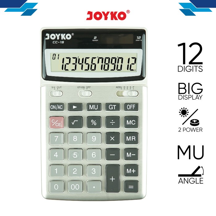 Jual CALCULATOR / KALKULATOR JOYKO CC-19 / 12 DIGITS #ORIGINAL | Shopee ...