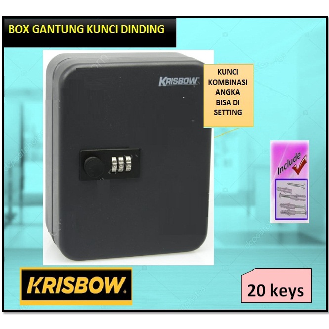 Jual COD Key Box KRISBOW Kotak Kunci Kunci kotak penyimpanan kunci ...