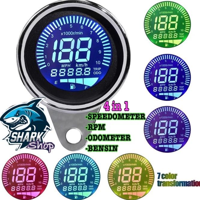 Jual Spedometer Tachometer Digital 4 In 1 Lcd Led 7Warna | Shopee Indonesia
