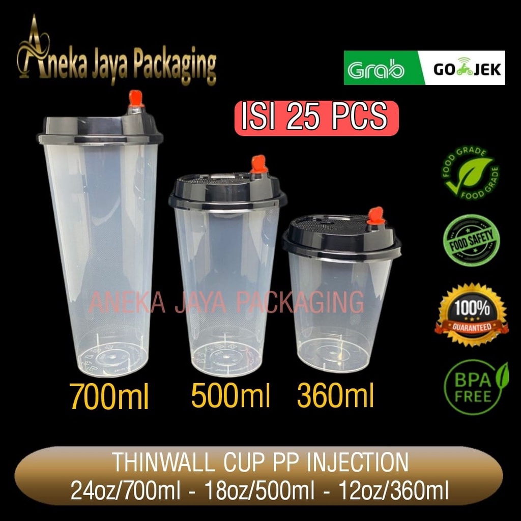 Jual Gelas Plastik Cup PP Injection 360 500 700 ML BOBA CHEESE MEDAN | Shopee Indonesia