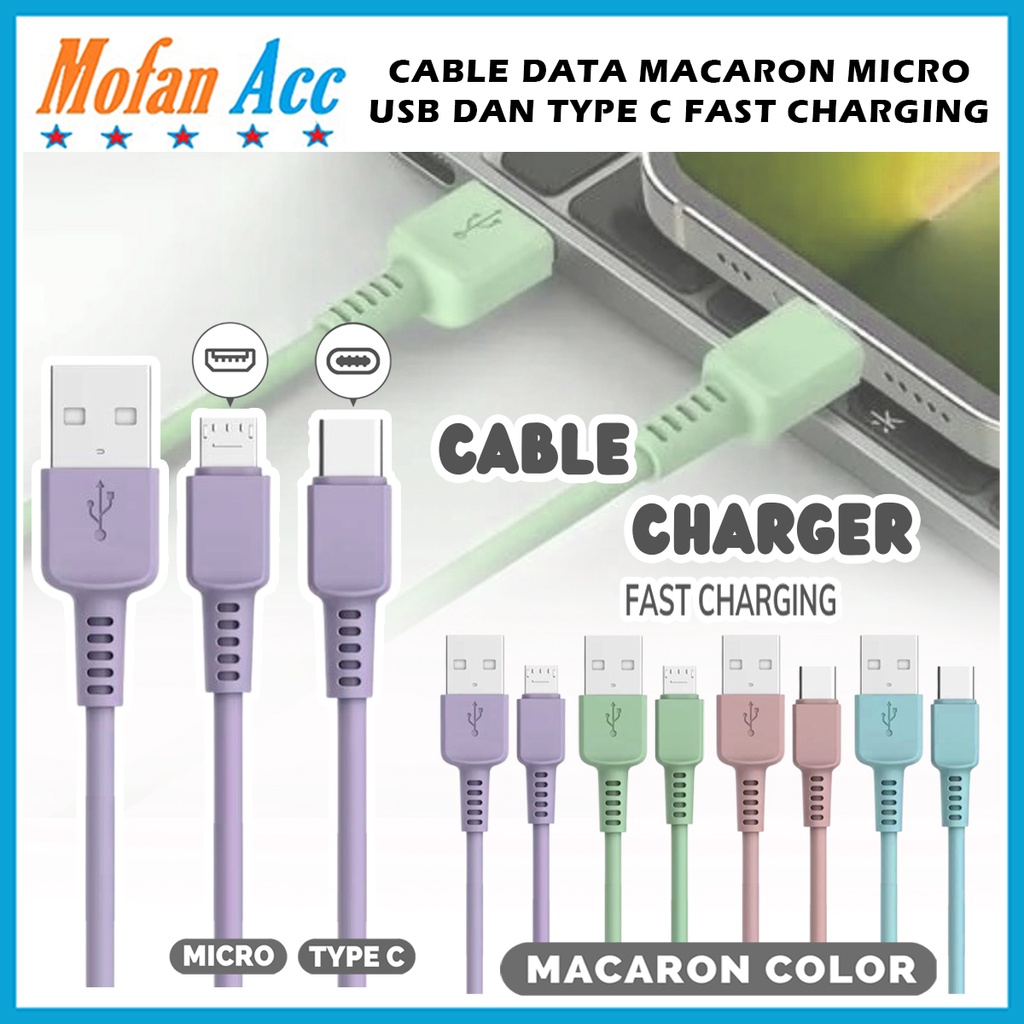 Jual Kabel Data Macaron MICRO USB TYPE-C / Cable Charger HP Android ...