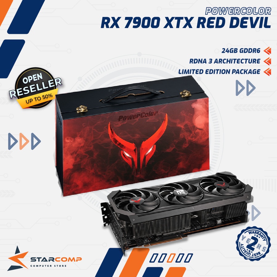 Jual PowerColor Radeon RX 7900 XTX RED DEVIL 24GB GDDR6 | Shopee Indonesia