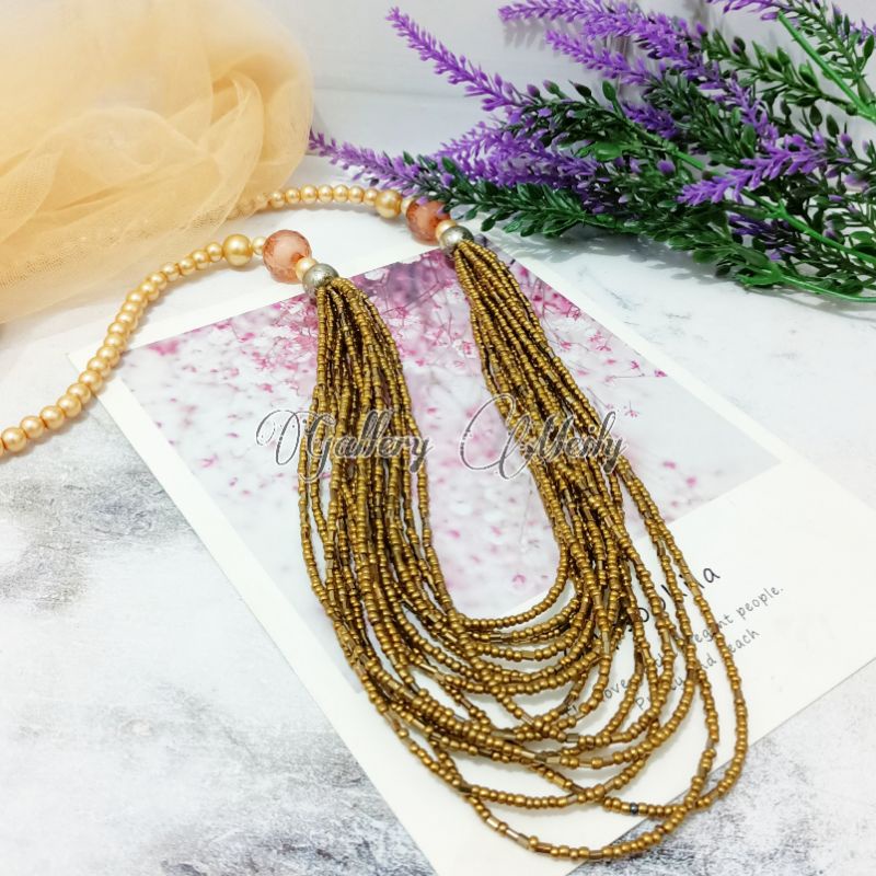 Jual Gallerymeily Kalung Panjang Manik Kalung Hijab | Shopee Indonesia