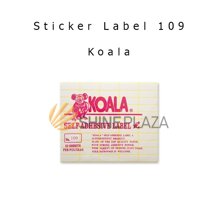 Jual Kertas Stiker Koala Nomor 109 - Label Sticker Paper No 109 Untuk ...