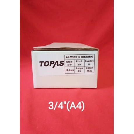 Jual Ring Jilid kawat TOPAS Wire 23 Rings Binding Ukuran 3/4'' 19 MM-A4 ...