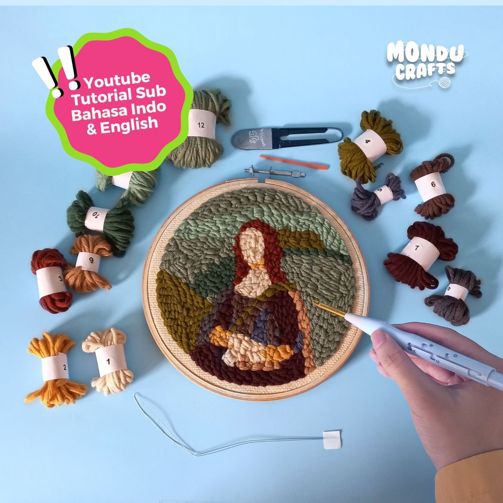 Jual Mona Lisa Punch Needle Embroidery DIY Kit For Intermediates ...
