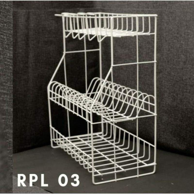 Jual Rak piring besi wastafel susun 3 + gelas ( RPL 03 & RPK 03 ...