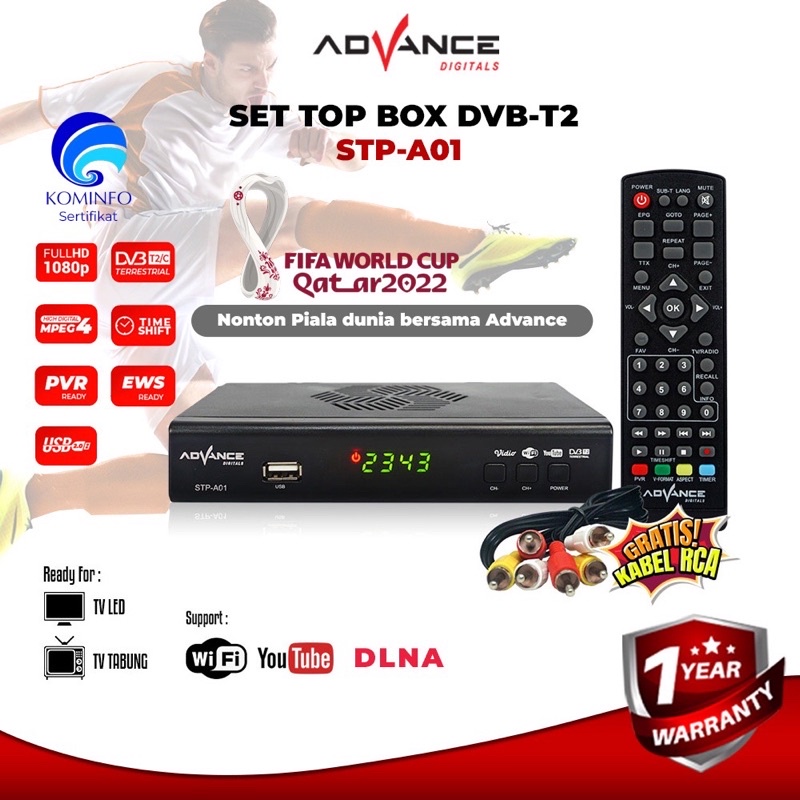 Jual Advance STP-A01 Seg Top Box STB Digital DVB Full HD Receiver TV ...
