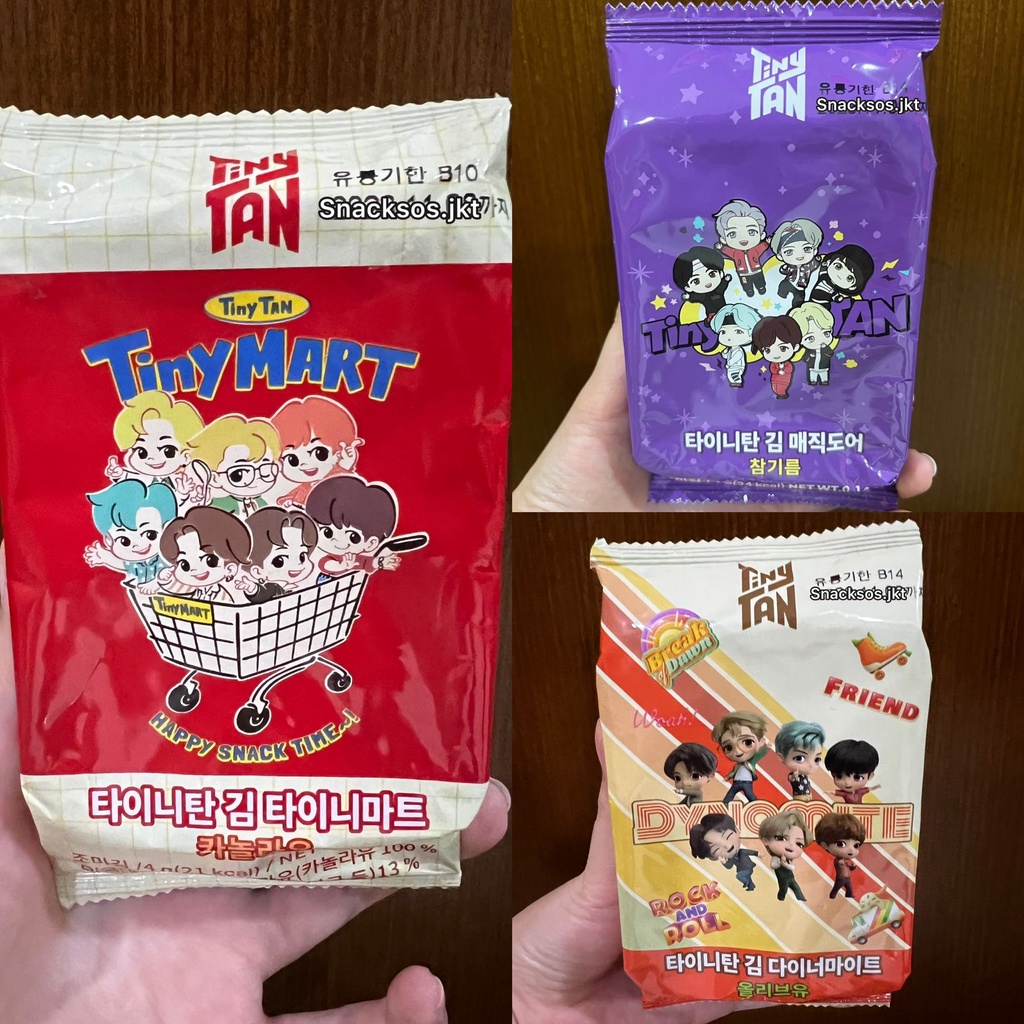 Jual TINY TAN BTS EDITION SEAWEED LAVER CRISPY RUMPUT LAUT NORI WITH ...