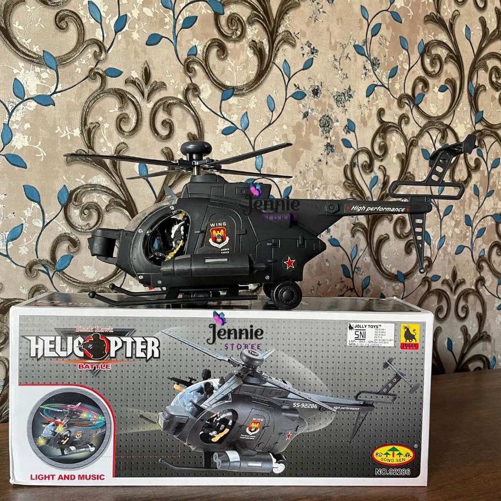 Jual ( Jenniestoree ) Mainan Helicopter Black Hawk Bump Go Edukatif ...